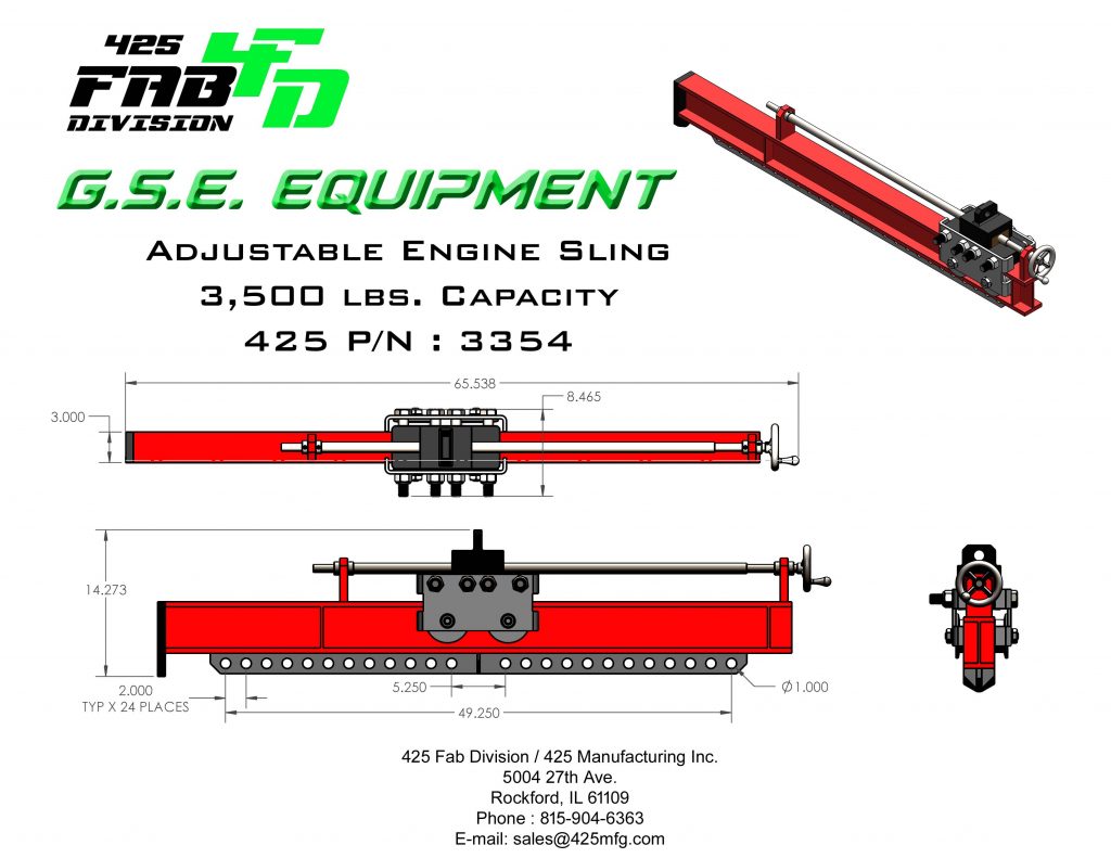 Adjustable Engine Sling - 425 Fab Division